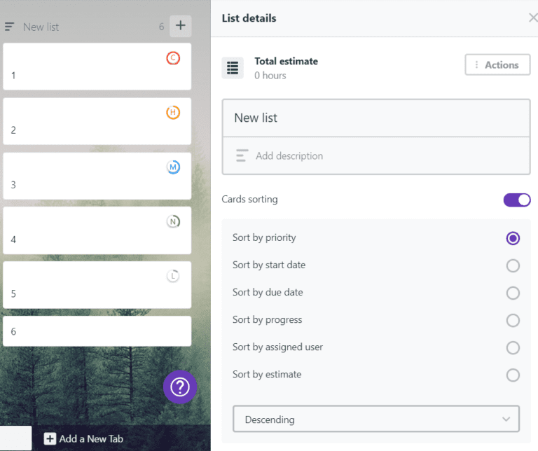 How can I sort cards in list by priority? - Kanbanchi