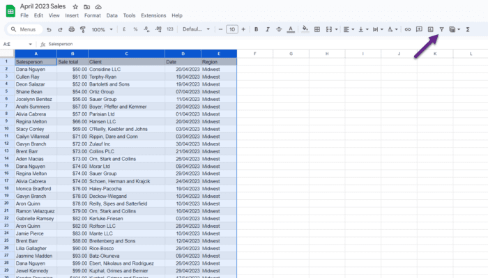 How to sort in Google Sheets? - Kanbanchi