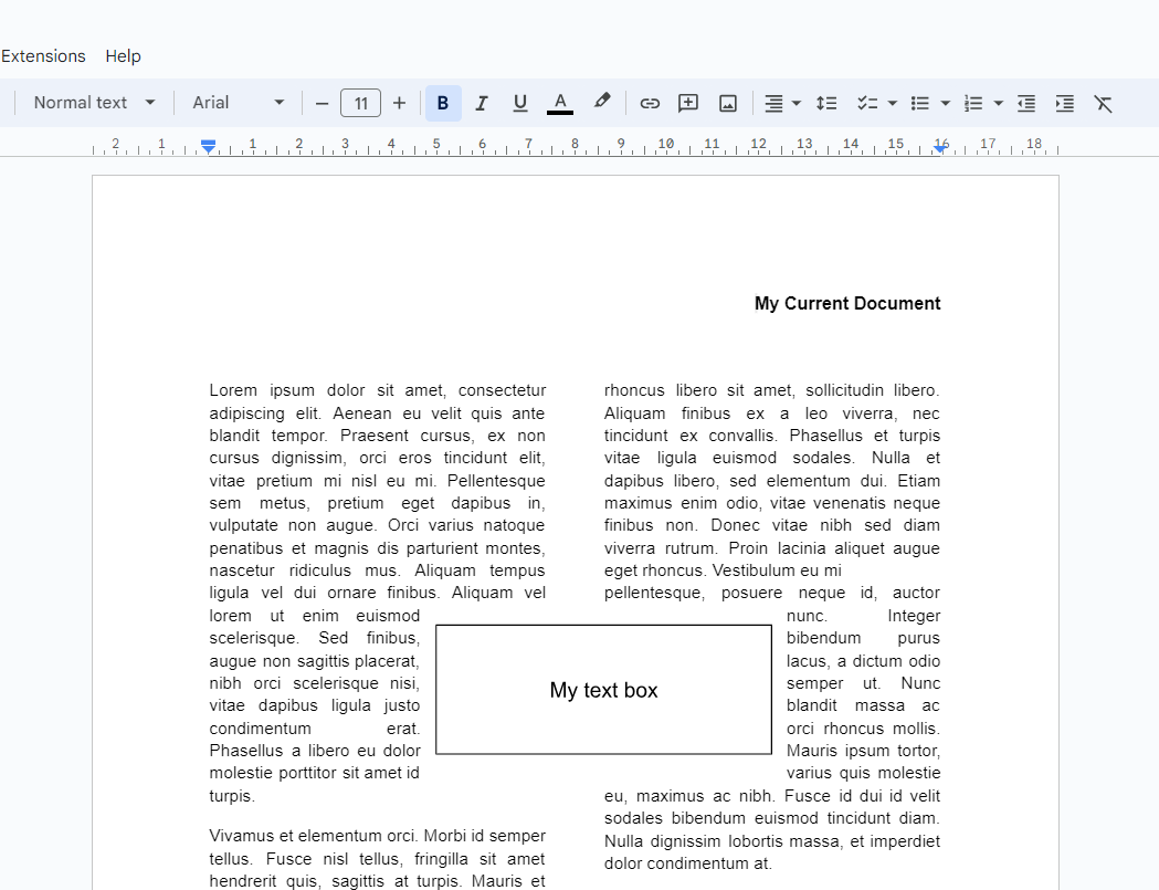 How to add text box in Google Docs - Kanbanchi
